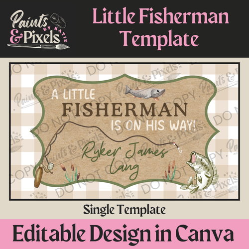 Little Fisherman - Single Template | Paints & Pixels by Katie