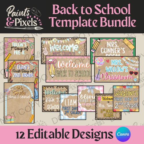 Back to School Template Bundle | Paints & Pixels by Katie