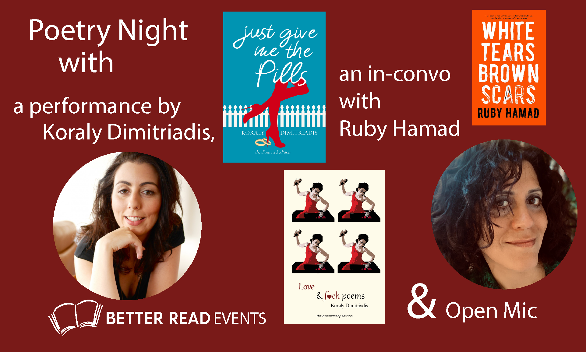 Poetry Night with Koraly Dimitriadis and Ruby Hamad | Better Read Events