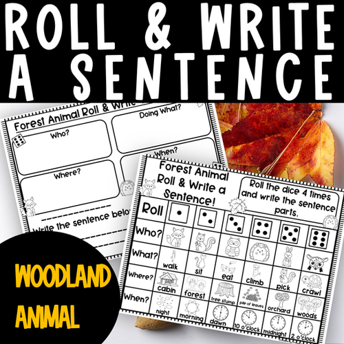 Woodland Animal Sentence Building Game Sentence Writing Structure ...