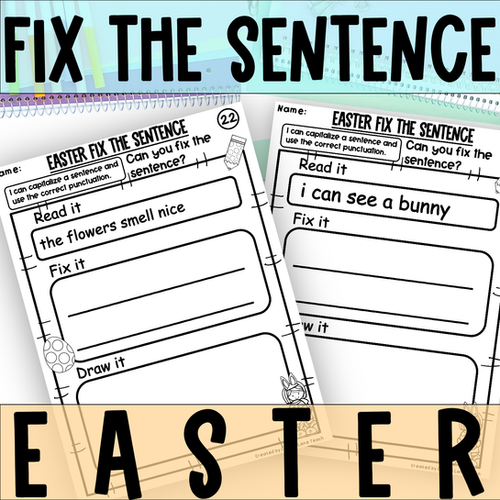 Easter Sentence Correction Worksheets | Crayon Lane Teach