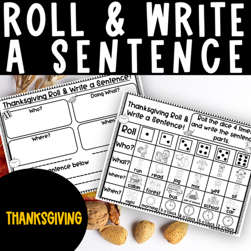 Thanksgiving Sentence Building Game ESL for Kids Sentence Writing Structure