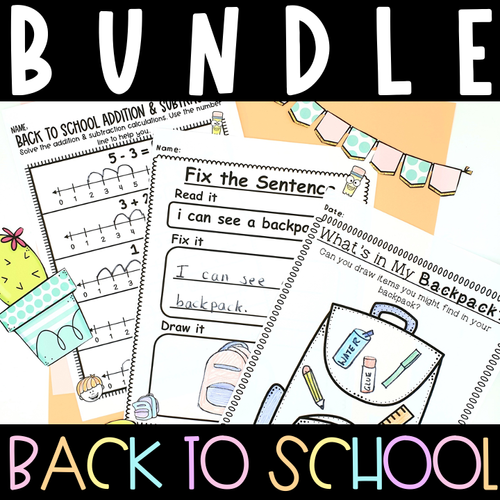 Back to School Bundle Getting to Know You Activities Math Literacy ...