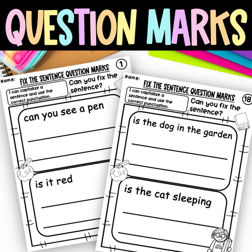 Question Marks Sentence Correction Worksheets Fix the Sentence | Crayon ...