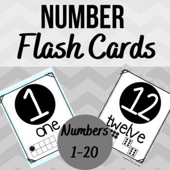 Number Flash Cards Numbers 1 - 20 | Crayon Lane Teach