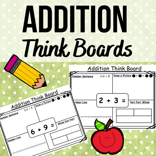 Addition Part Part Whole Think Boards Activity | Crayon Lane Teach