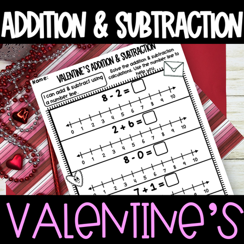 Valentines Day Addition & Subtraction Worksheets | Crayon Lane Teach
