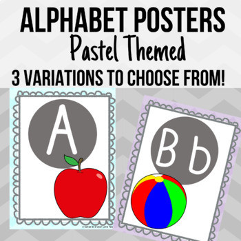 Alphabet Posters Pastel Classroom Decor | Crayon Lane Teach