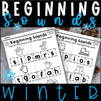 Beginning Sounds Worksheets Winter Initial Sounds Kindergarten 1st ...