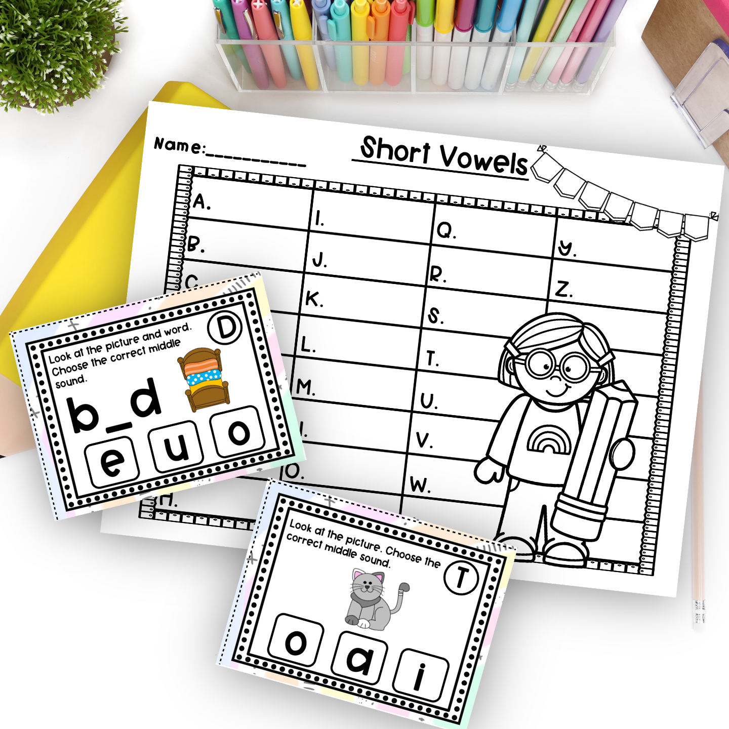 Short Long Vowel Task Cards Find the Missing Sound Activity | Crayon ...