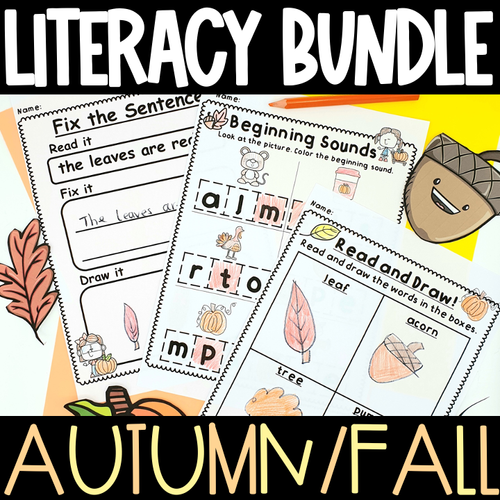 Autumn Fall Literacy Activity Bundle | Crayon Lane Teach