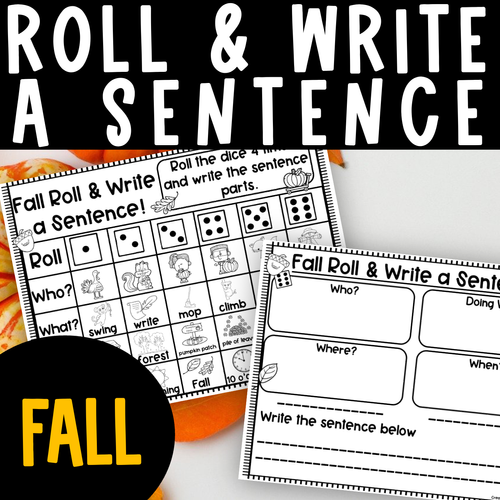 Fall Sentence Building Game ESL Sentence Writing Structure Worksheets ...