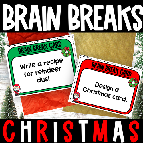 Christmas Brain Breaks Kindergarten Activity Cards | Crayon Lane Teach