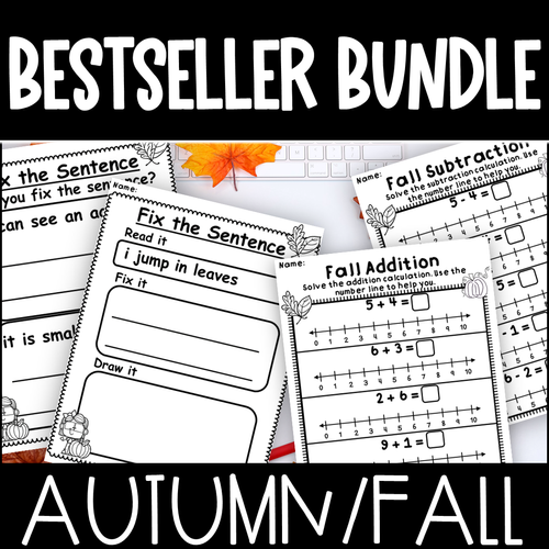 Addition & Subtraction with a number line Sentence Structure Bundle ...