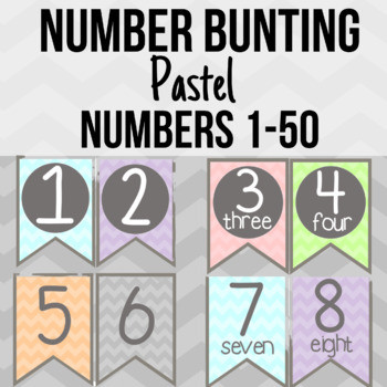Number Bunting Pastel Classroom Decor | Crayon Lane Teach