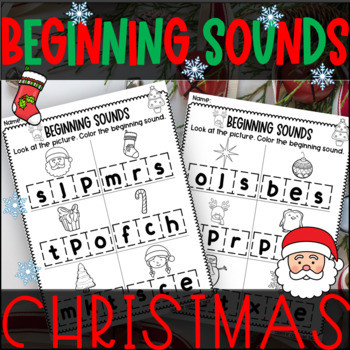 Christmas Beginning Sounds Worksheets | Crayon Lane Teach