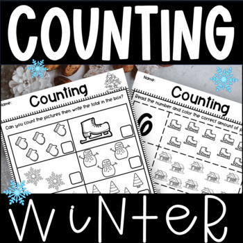 Winter Counting Worksheets Numbers 0-10 Kindergarten Pre-K 1st Grade ...