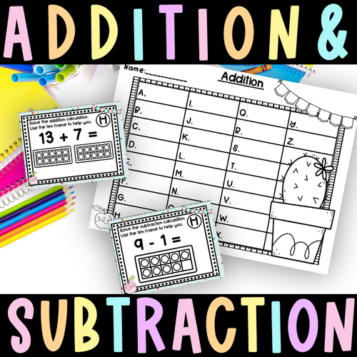 Addition & Subtraction Ten Frames Task Cards | Crayon Lane Teach