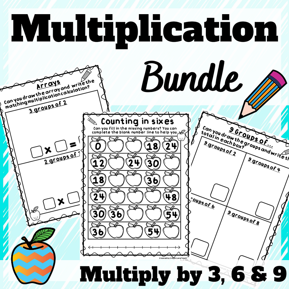 Multiplication Worksheets Multiply by 3, 6 and 9 Bundle | Crayon Lane Teach