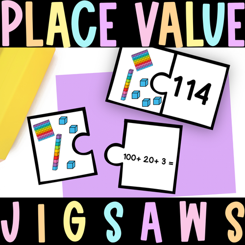 Place Value Hundreds Tens and Ones Jigsaws | Crayon Lane Teach
