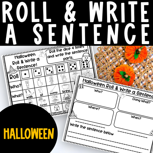 Halloween Sentence Building Game Sentence Structure Writing Worksheets ...