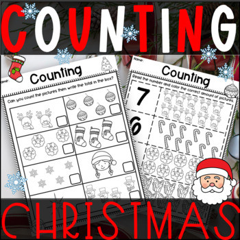 Christmas Counting Worksheets One-to-One Correspondence | Crayon Lane Teach