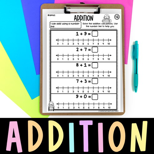 Addition with a number line Worksheets Kindergarten 1st Grade | Crayon ...