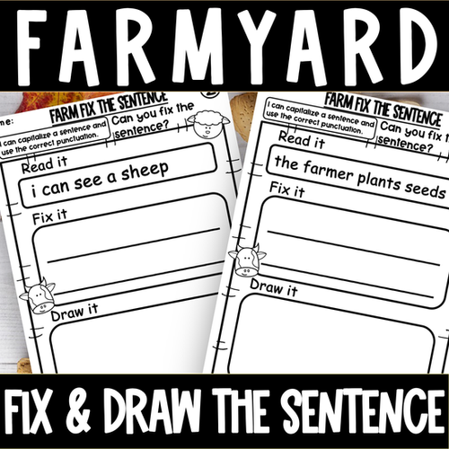 Farm Sentence Writing Fix the Sentence Worksheets Sentence Structure ...