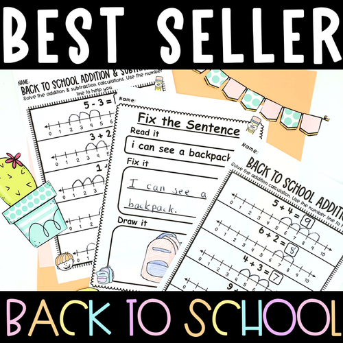 Back to School Subtraction Addition Sentence Writing | Crayon Lane Teach