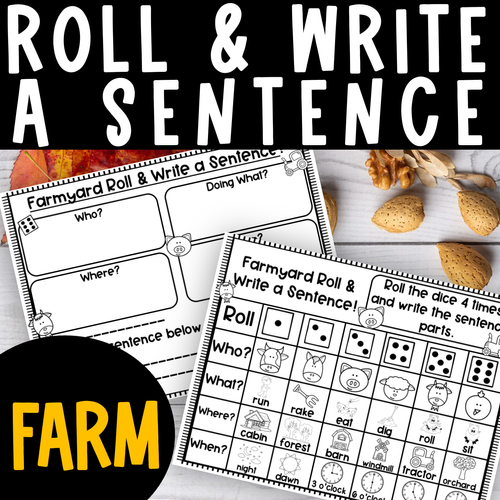 Farm Sentence Building Game ESL for Kids Sentence Structure Writing ...