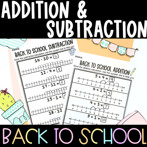 Back to School Addition Subtraction Number Line | Crayon Lane Teach