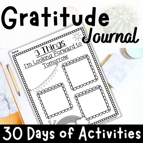 Gratitude Journal 30 Days Worksheets | Crayon Lane Teach