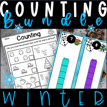Winter Math Counting Worksheets Activity Bundle Preschool Kindergarten ...