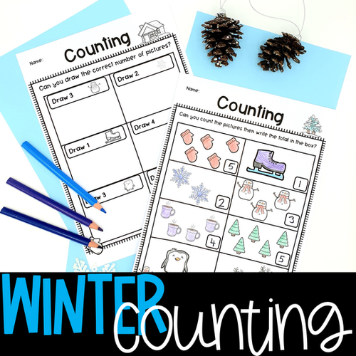 Winter Counting Worksheets Numbers 0-10 Kindergarten Pre-K 1st Grade ...