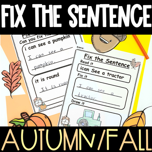 Autumn Fall Sentence Writing Worksheets | Crayon Lane Teach
