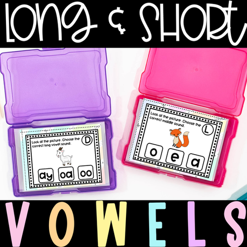 Short Long Vowel Task Cards Find the Missing Sound Activity | Crayon ...