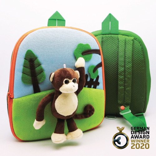 Ambidexter 3D Monkey in a Park Kids Backpack | Maximalpower
