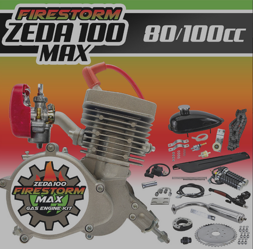 New Zeda 100 Max Complete 50mm Bore 2 Stroke Bicycle Engine Kit - 80cc ...