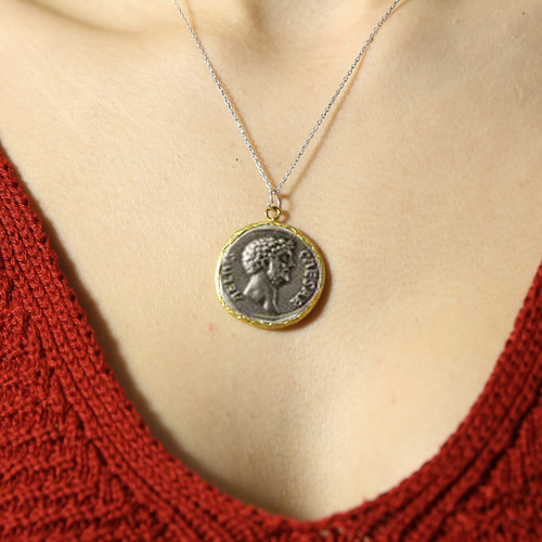Antik Roma Dönemi Ceasar Kabartma Sikke Formunda Kolye | Antik Kuntik