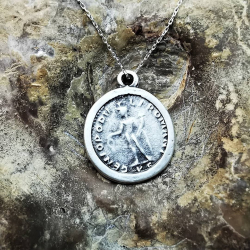 Antika Roma Dönemi Sikke Formunda Nikel Kolye | Antik Kuntik