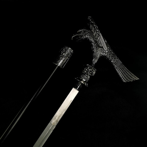 Tamamı Metalden Özel Tasarım Kanatlı Kartal Baston | Antik Kuntik