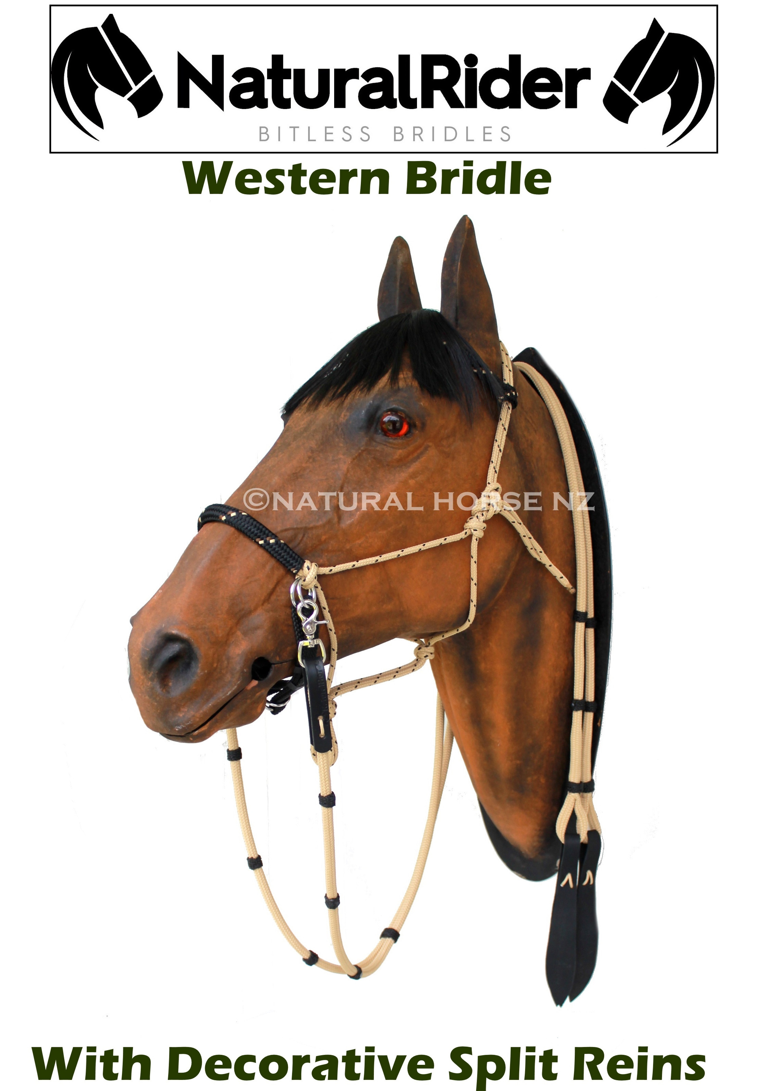 Natural Rider Bitless Bridle Western Model | Natural Horse NZ www ...