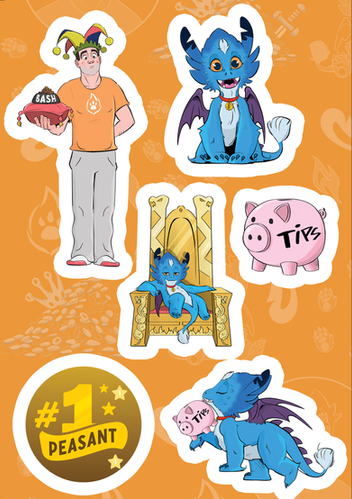 #1 Peasant Sticker Sheet | Tim and Bash - Wix Studio