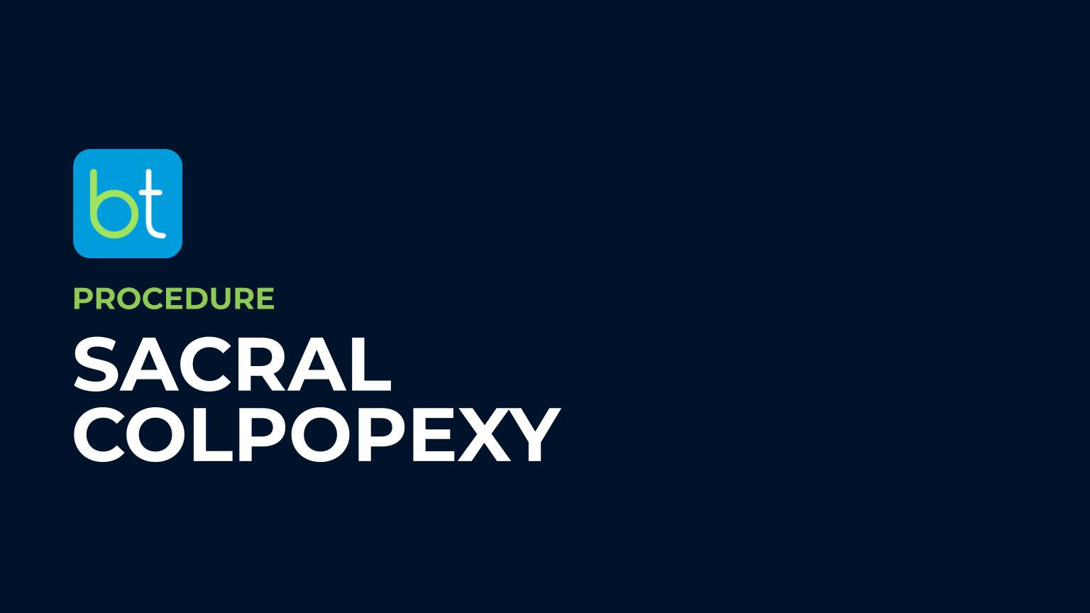 Sacral Colpopexy Podcasts