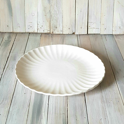 Ruffle Plate - Bisque | Wikmar Ceramics