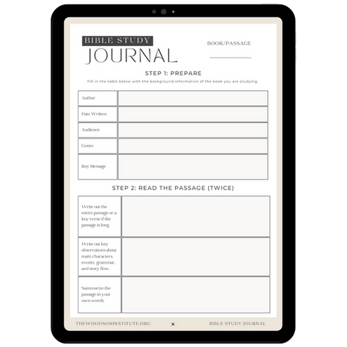 Bible Study Journal Woodson Institute