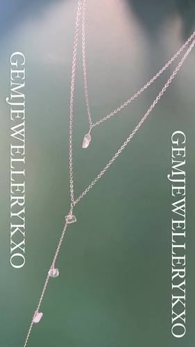 Custom Double Layered Plunge Neck Drop Down Necklace | GEMJEWELLERYKXO