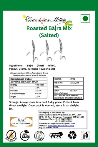 Roasted Bajra Mix (Salted) | Grandmaa Millets