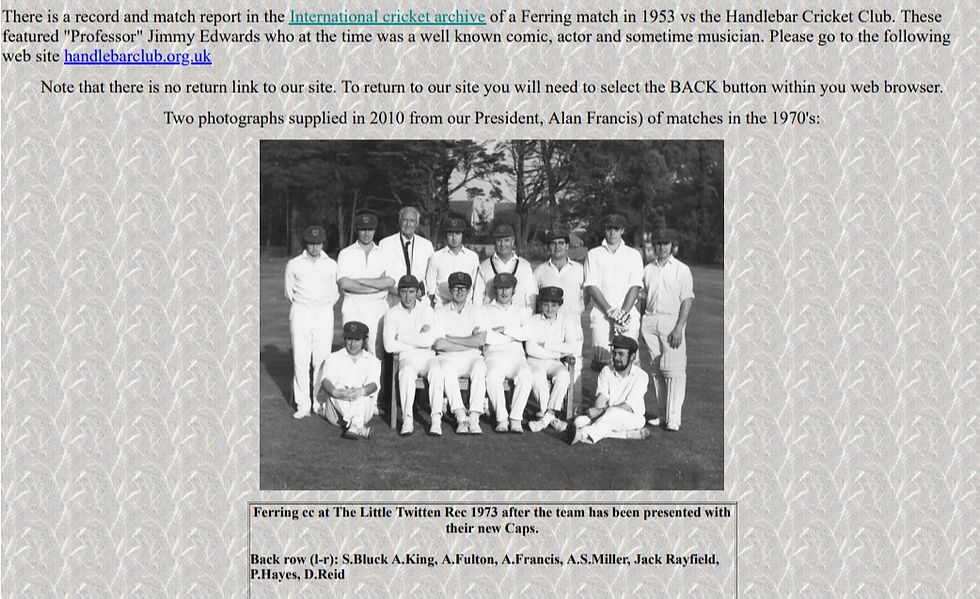 Club History | Ferring Cricket Club