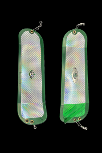 X2 - Green - Silver Double Scale 11" Lighted 360 Flasher with Thumper ...